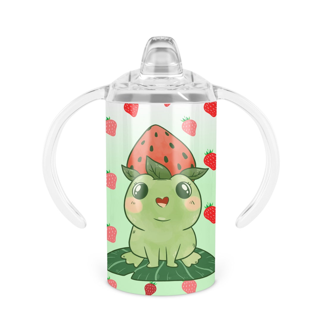 Strawberry Frog Sippy Cup - 12 Oz Double Walled Stainless Steel Tumbler ...