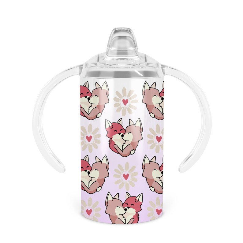 Hugging Foxes Sippy Cup - Twelve Oz Double Walled Stainless Steel ...