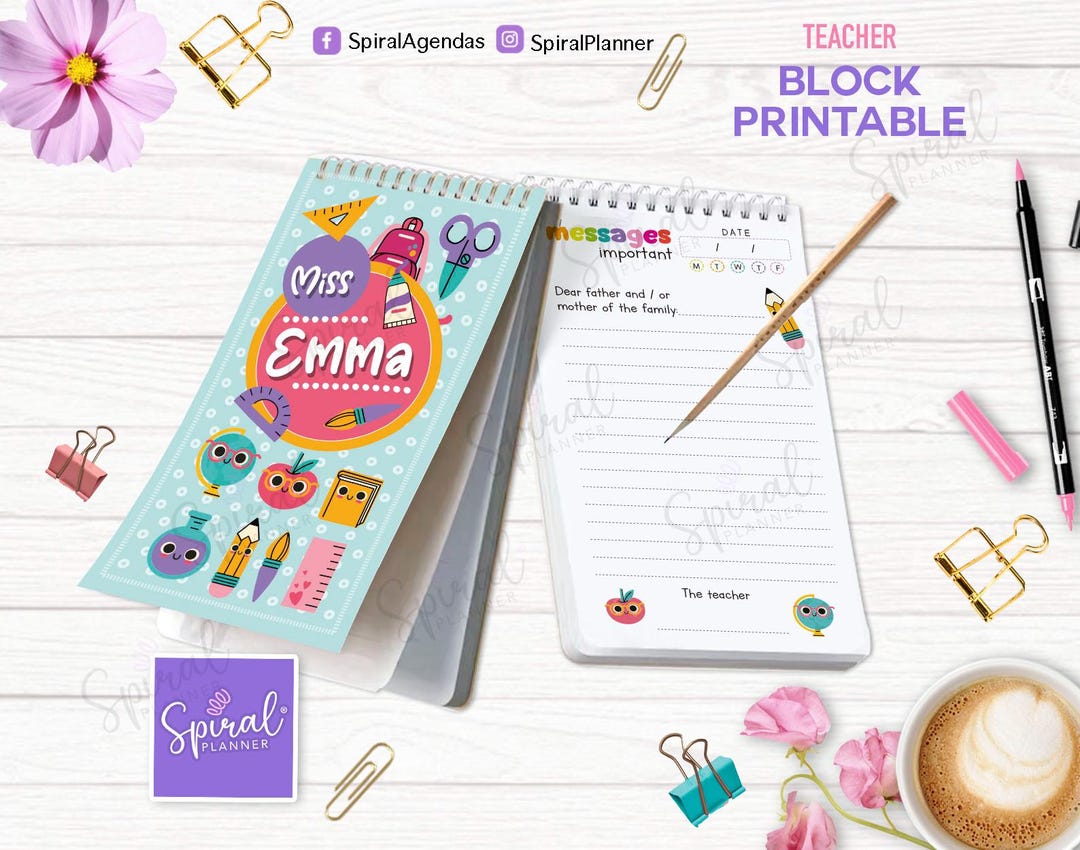 Block Teacher / Note Book Teacher / Teacher / Teacher Notebook / Note ...