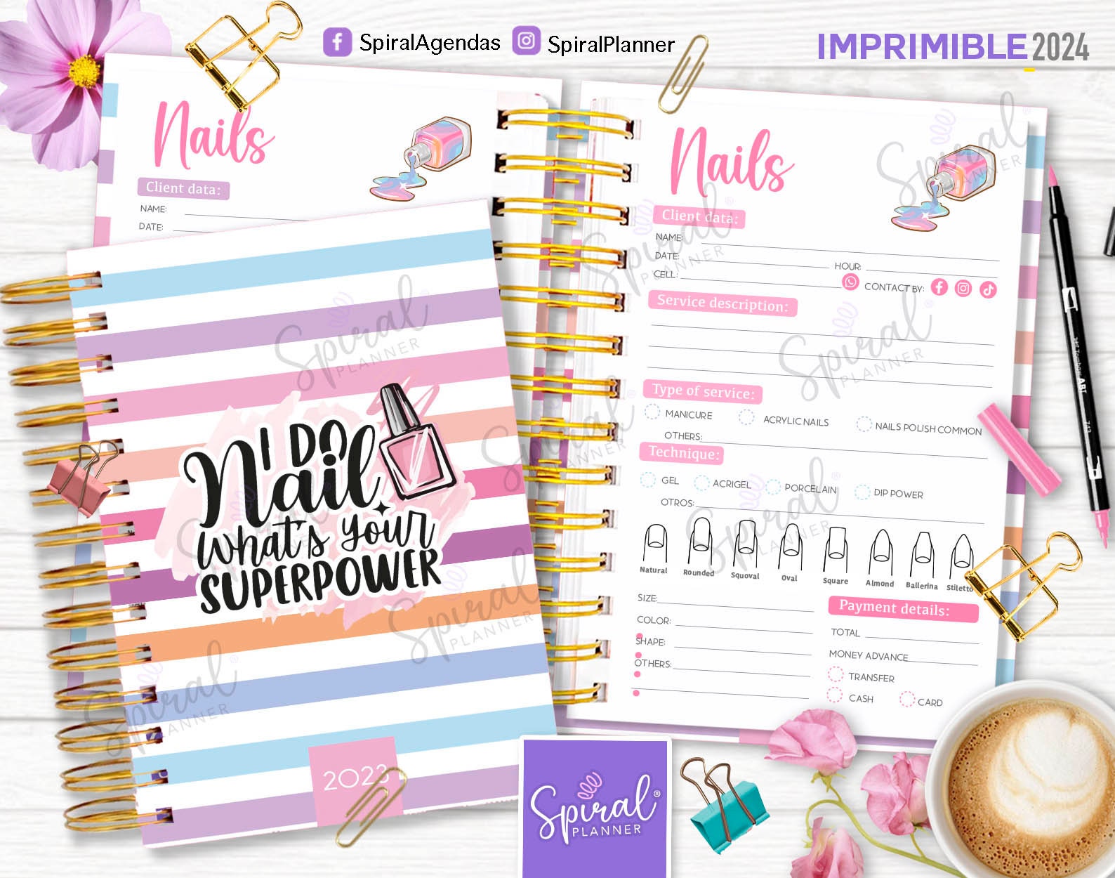 Manicurist Format / Nails / Printable / NAILS Polish / Undated / Nail ...