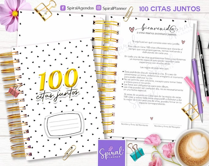 100 Citas Juntos reto aniversario para imprimir pdf novios pareja ...
