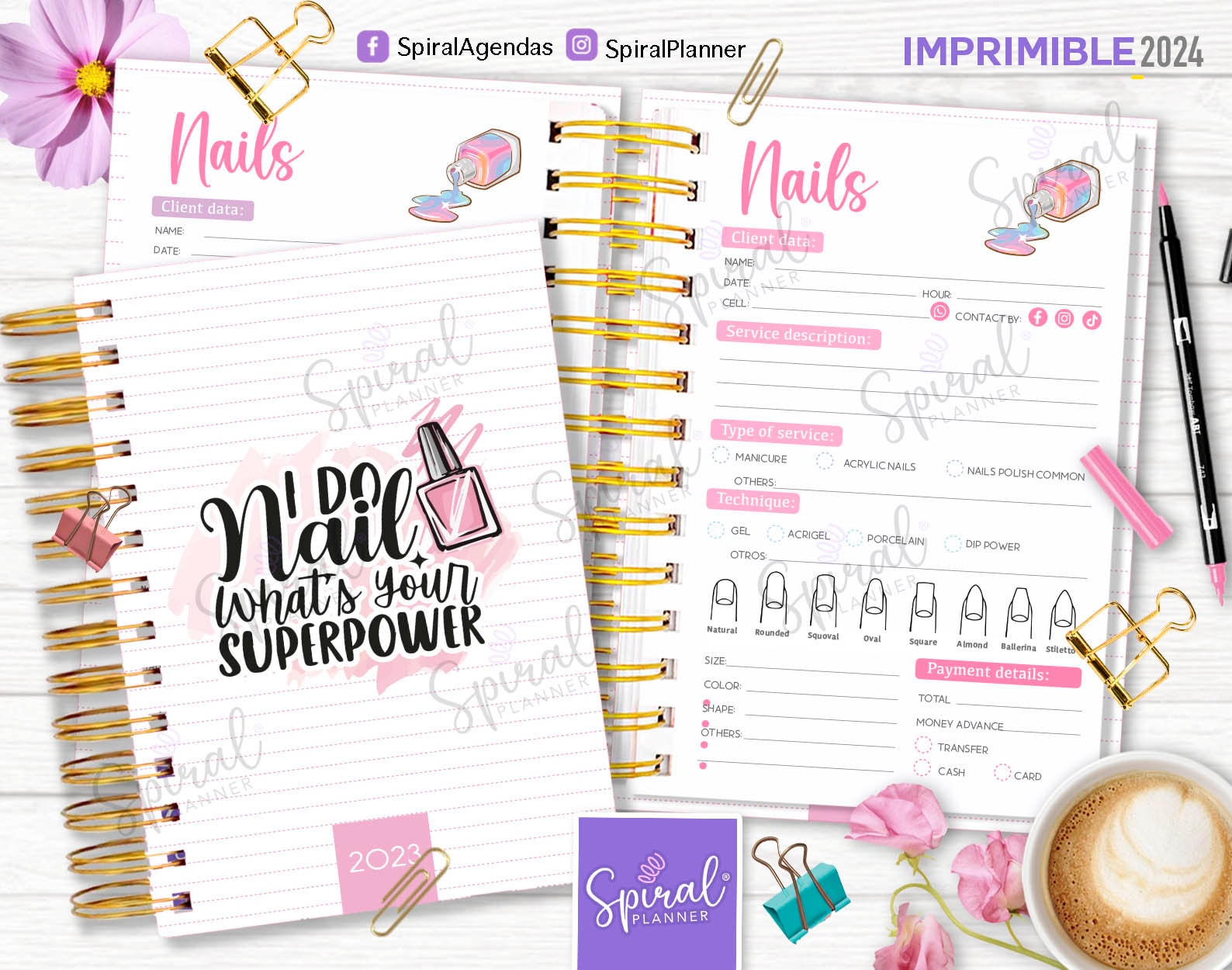 Manicurist Format / Nails / Printable / NAILS Polish / Undated / Nail ...