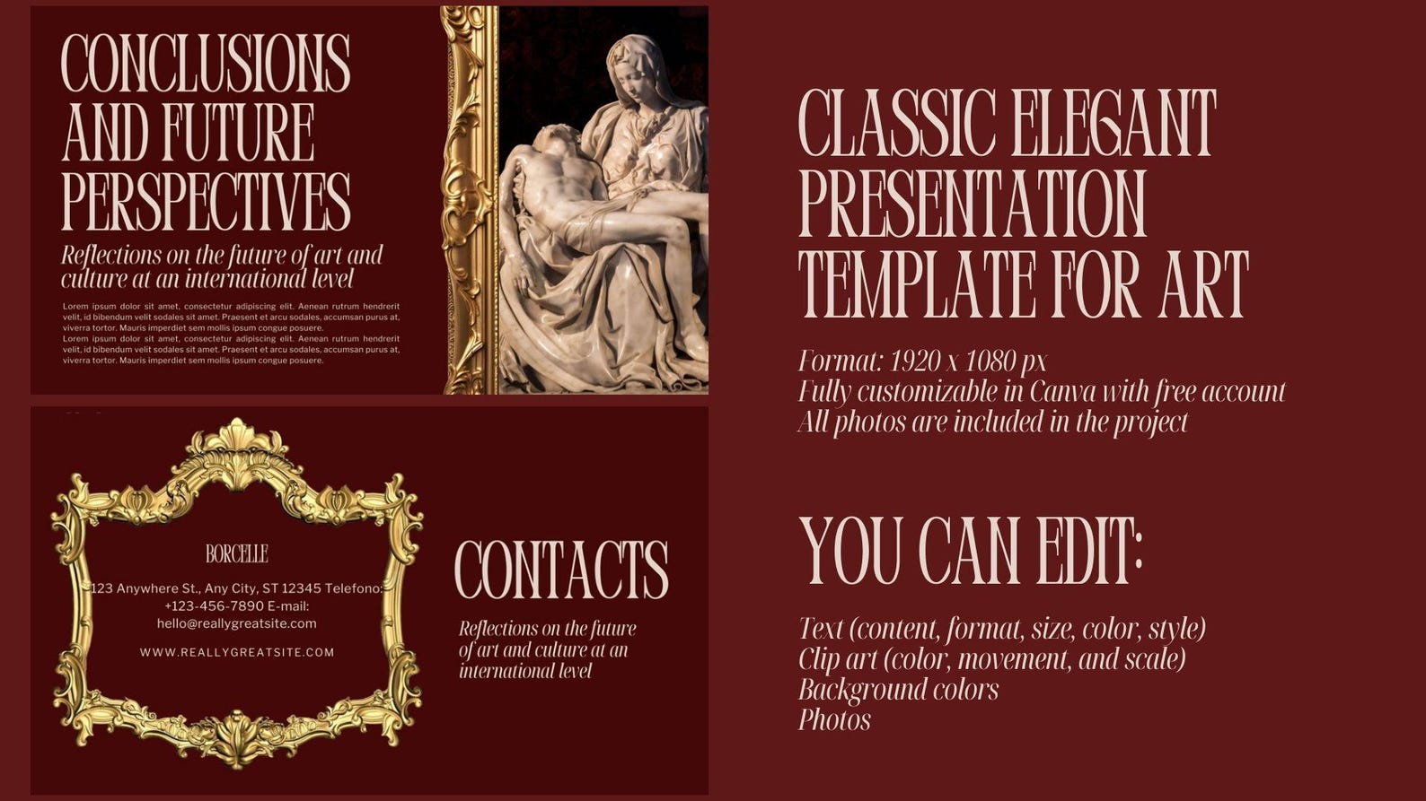 CANVA Presentation Template | Classic and Elegant Photographic Design ...