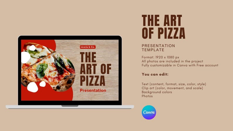 Canva Presentation Template – the Art of Pizza | Creative and ...