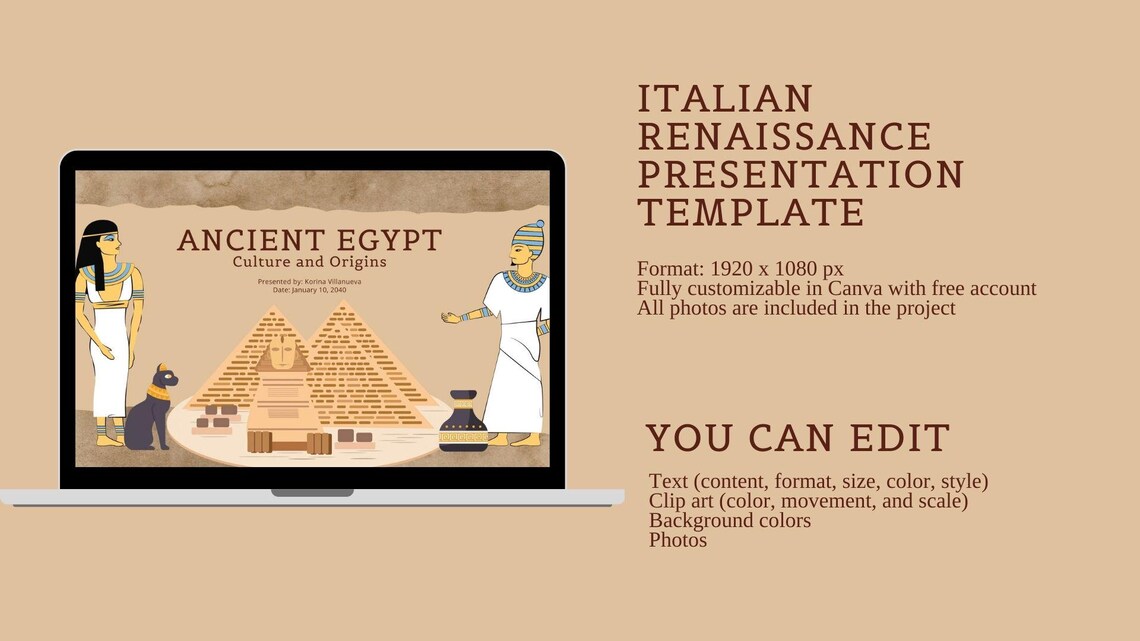 Ancient Egypt Presentation Template | Canva Model for Schools and ...