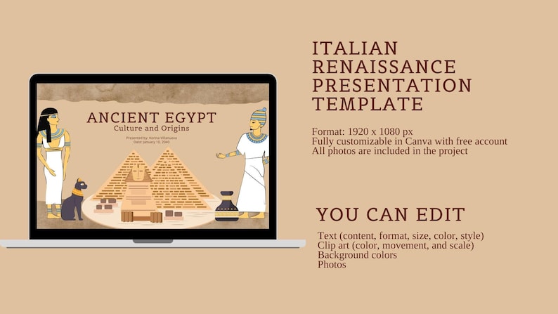 Ancient Egypt Presentation Template | Canva Model for Schools and Students | History Lesson ...