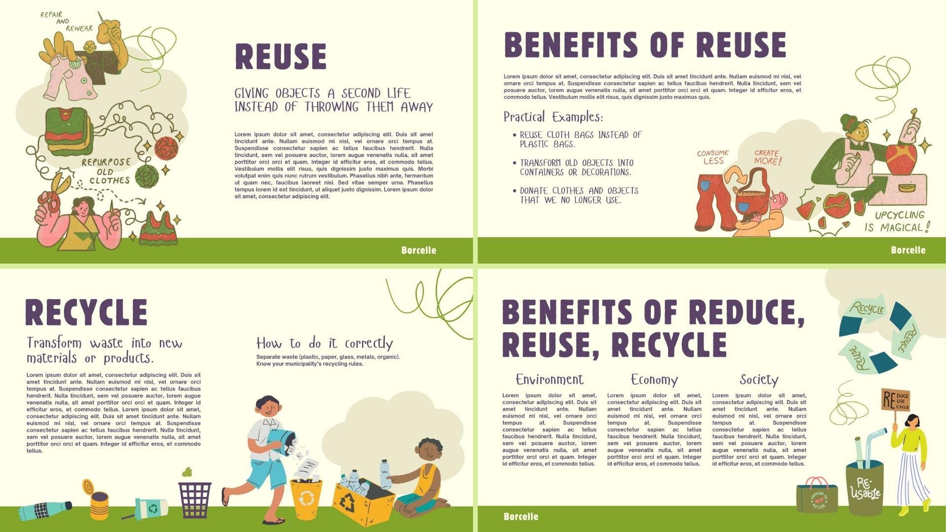 Reduce, Recycle Presentation Template | Canva Educational Model for ...