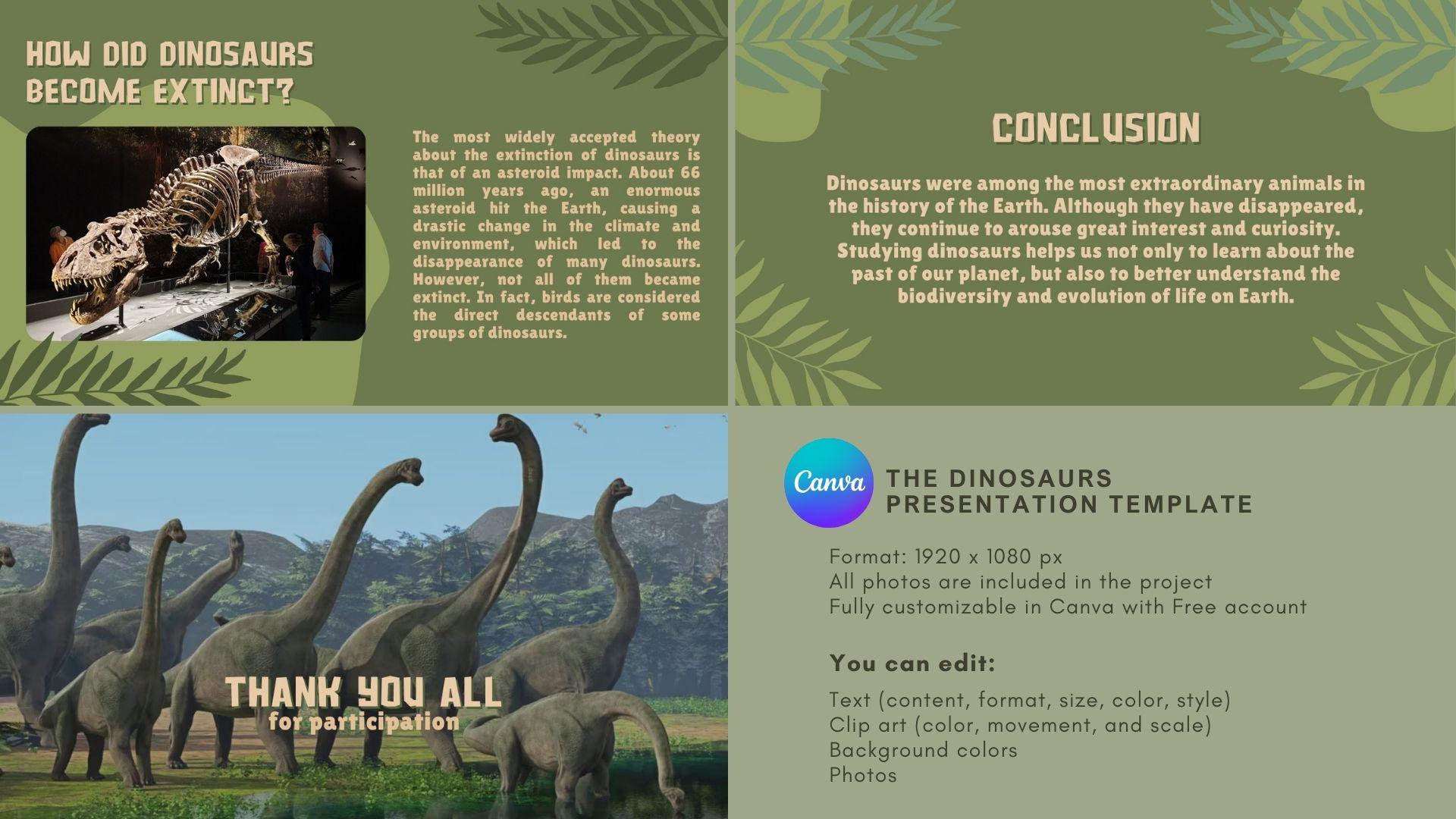 Canva Presentation on Dinosaurs Kids | Educational Template for Schools ...
