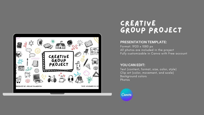 CANVA Presentation for Group Project | Template for Education | Doodles ...