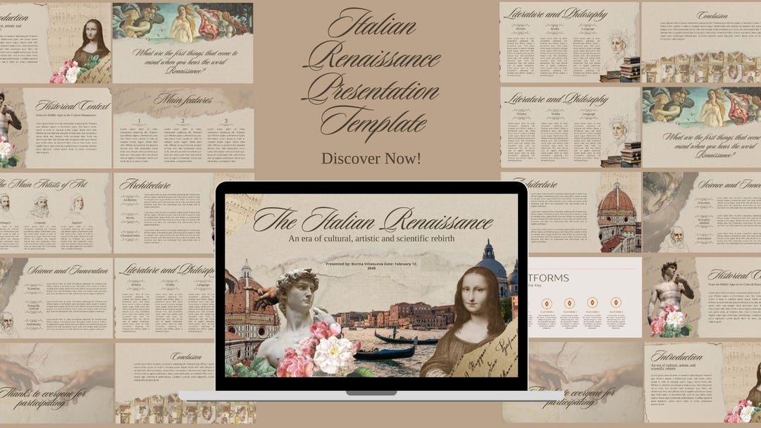 CANVA Renaissance Presentation Template | Elegant Scrapbook Style ...