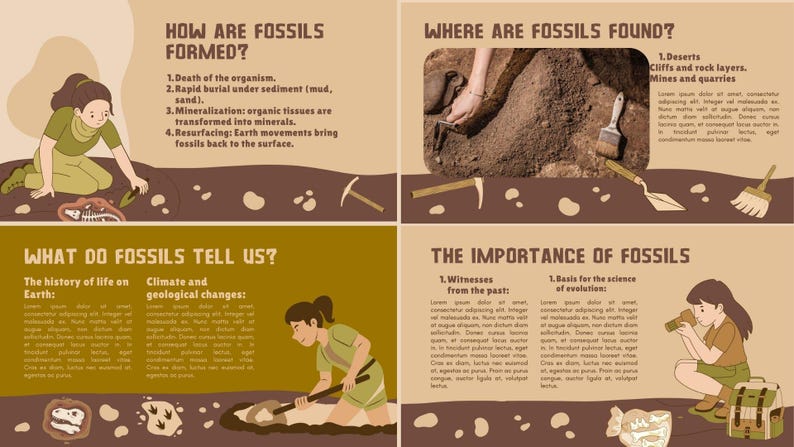 Fossils Presentation Template | Canva Model for Schools and Students ...