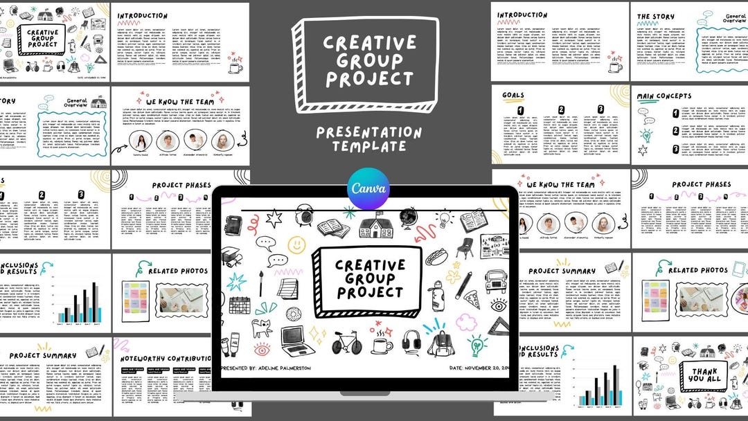 CANVA Presentation for Group Project | Template for Education | Doodles ...