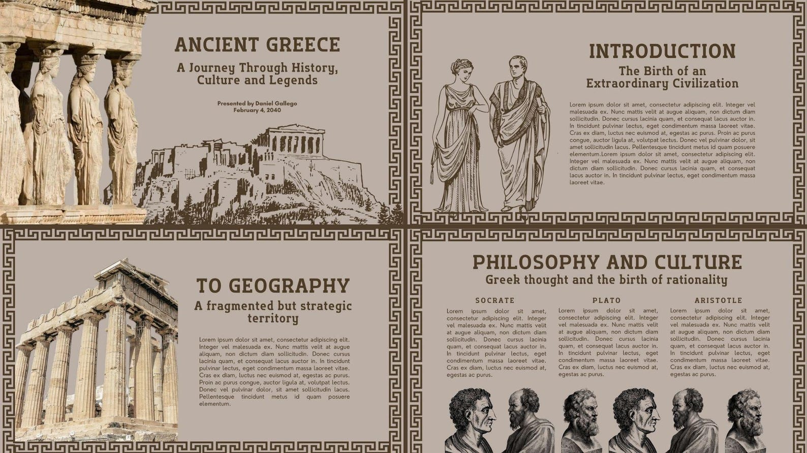 Ancient Greek Presentation Template | Canva Model for Schools and ...