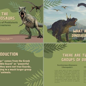 Canva Presentation on Dinosaurs Kids | Educational Template for Schools ...