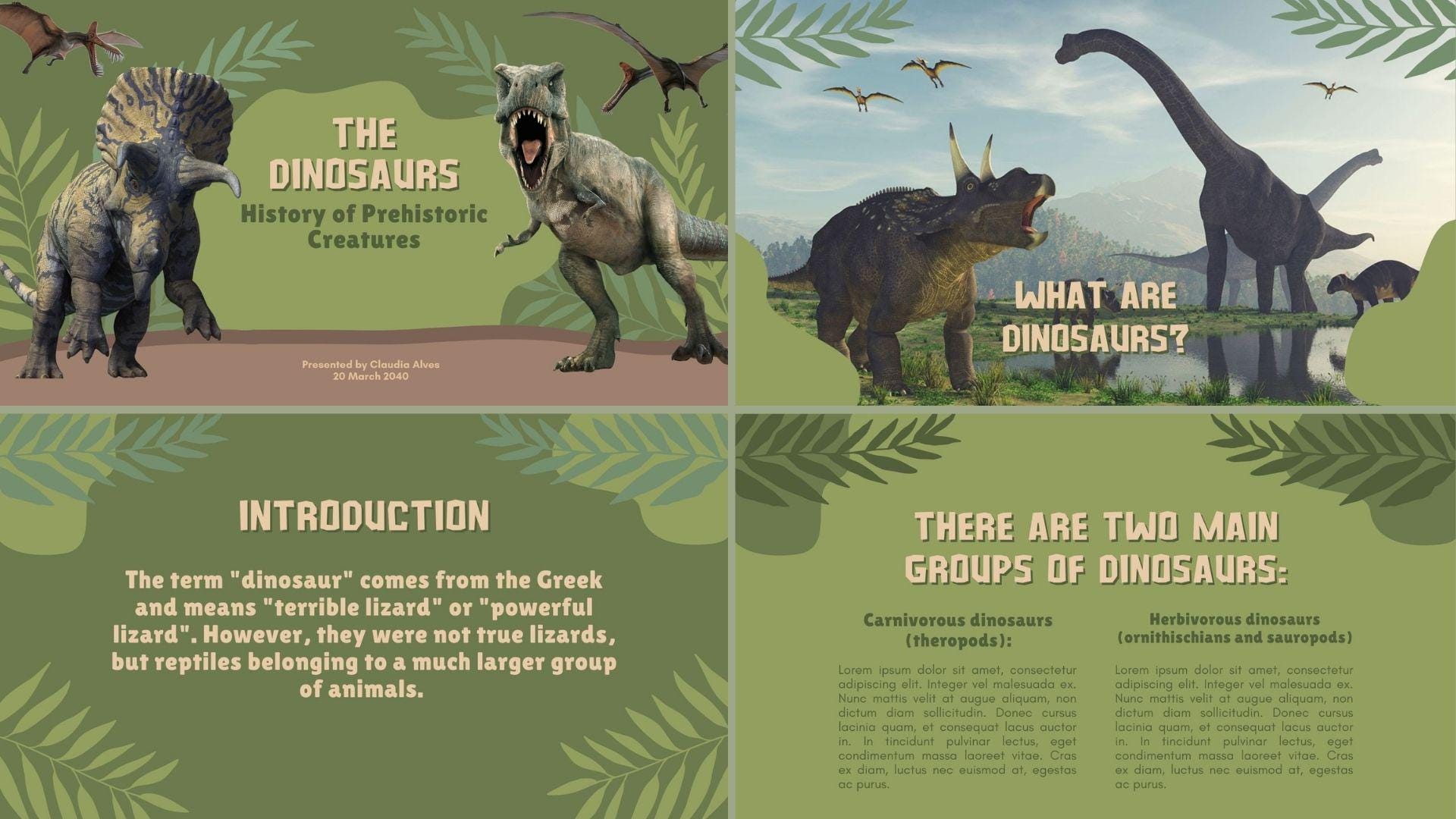 Canva Presentation on Dinosaurs Kids | Educational Template for Schools ...