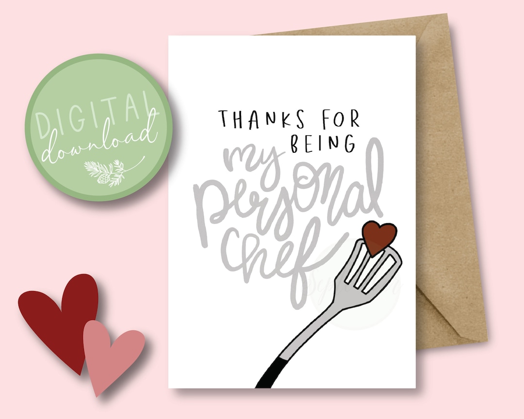 Personal Chef Printable Card // Printable Anniversary Card // Instant ...