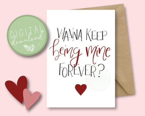 Be Mine Forever Printable Card // Printable Valentines Day | Etsy