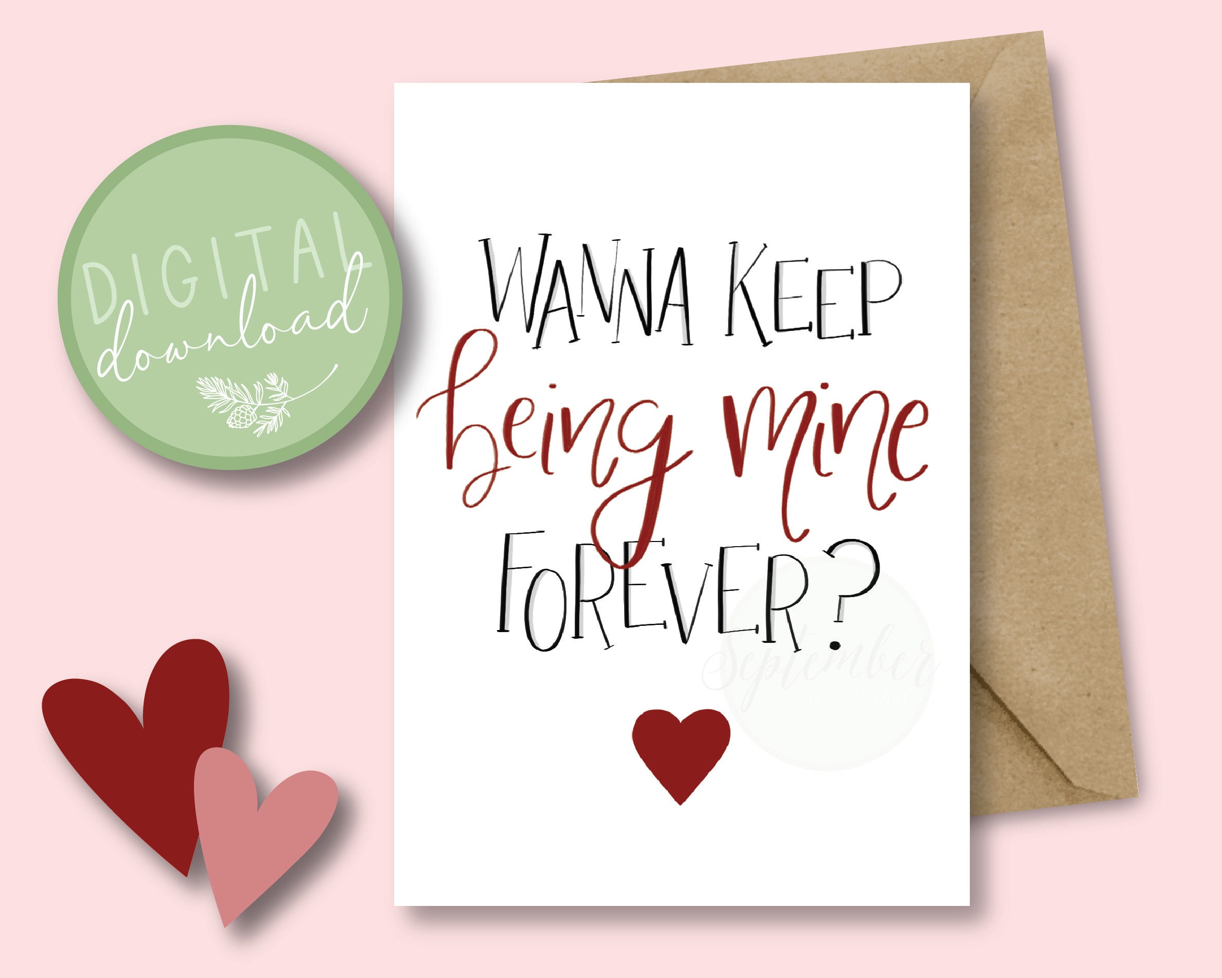 Be Mine Forever Printable Card // Printable Valentines Day Card ...