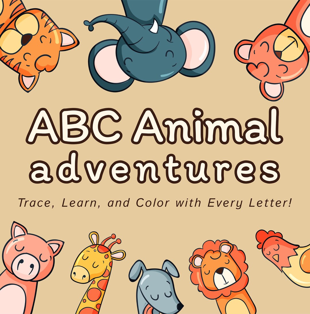 ABC Tracing & Animal Coloring Book: Preschool Printable (digital ...