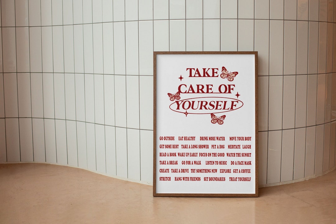 Self Care Affirmations Digital Prints Quote Print Retro Art Large ...