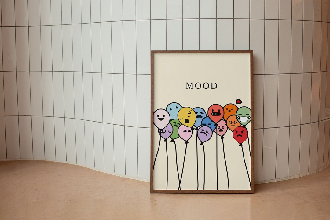 Retro Emotions Wall Print Quote, Mood Poster, Digital Download Print ...