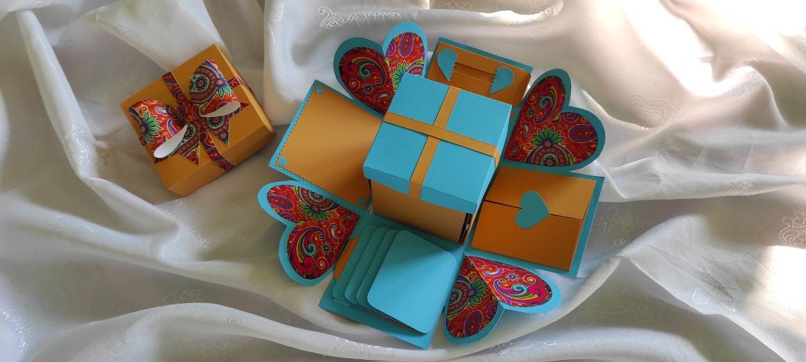 Exploding /explosion Custom Box on 3 Rows With Paisley Details 4 Boxes ...