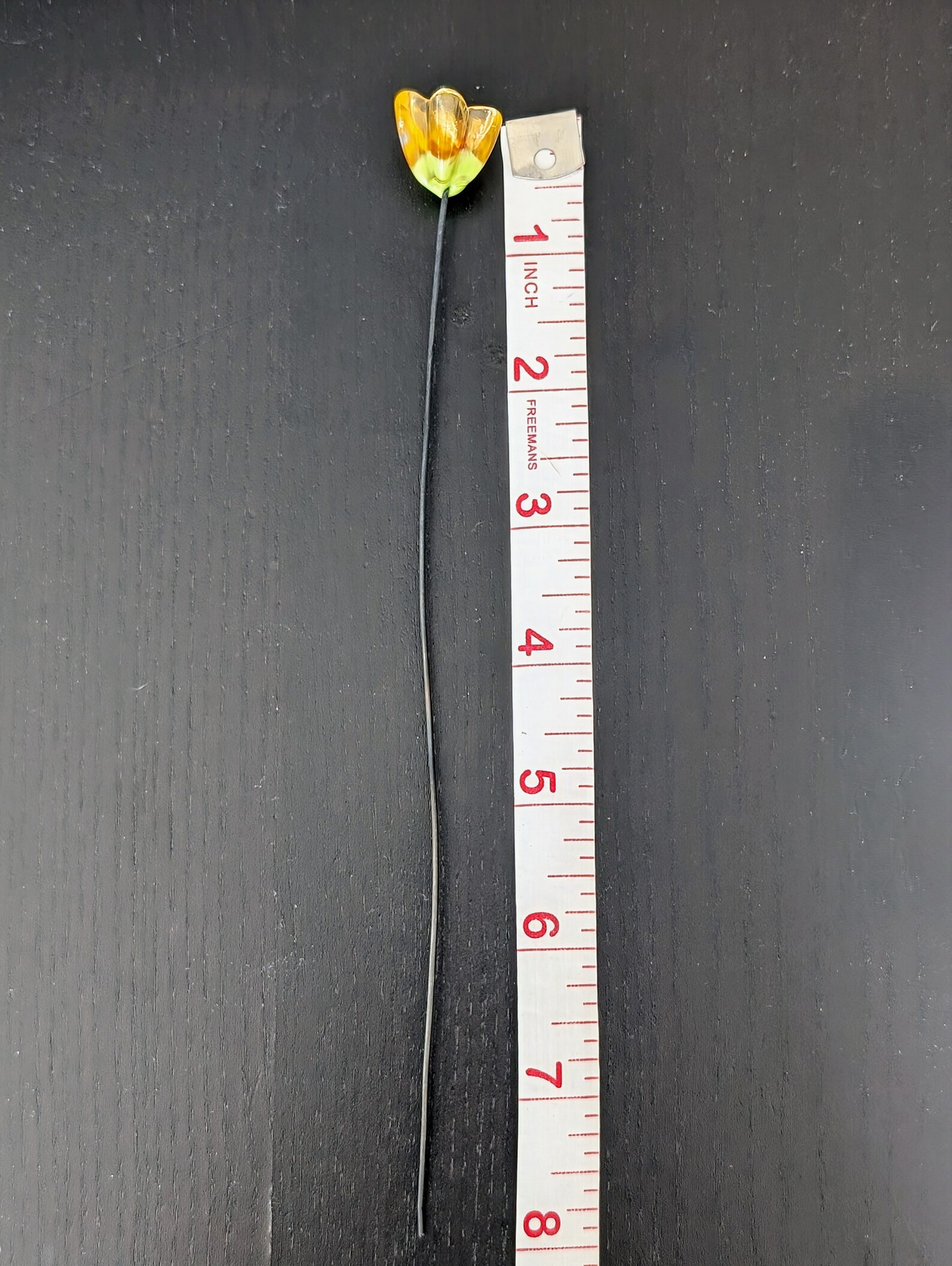 Translucent Yellow With Green Glass Flowers, Decorative Flowers ...