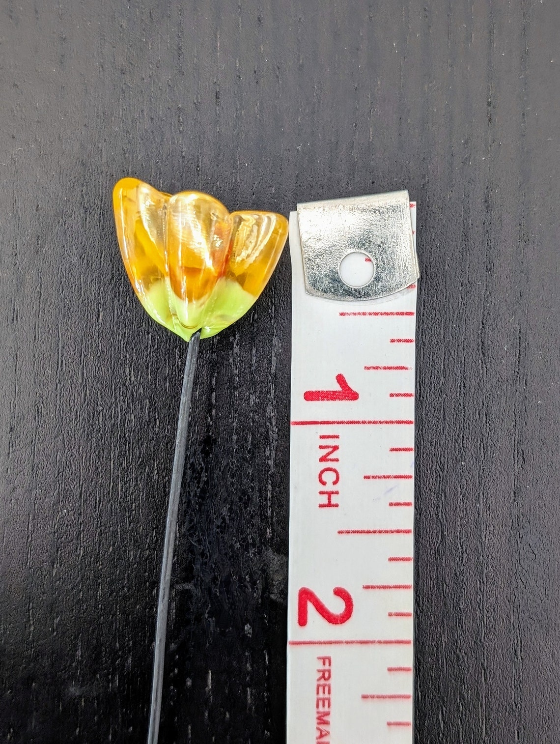 Translucent Yellow With Green Glass Flowers, Decorative Flowers ...