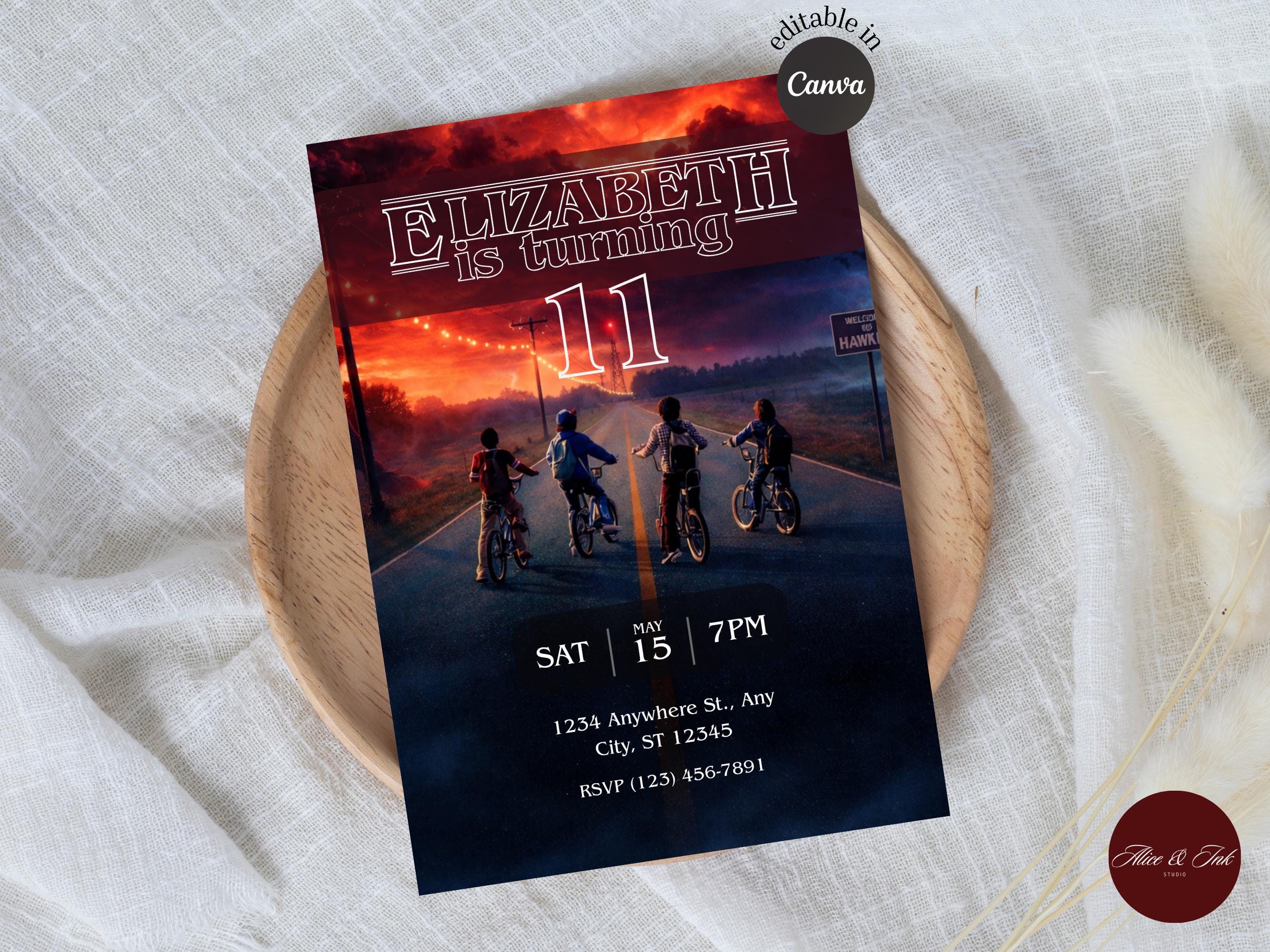 Stranger Things Birthday Invitation, Printable Boy Girl Eleven Party ...