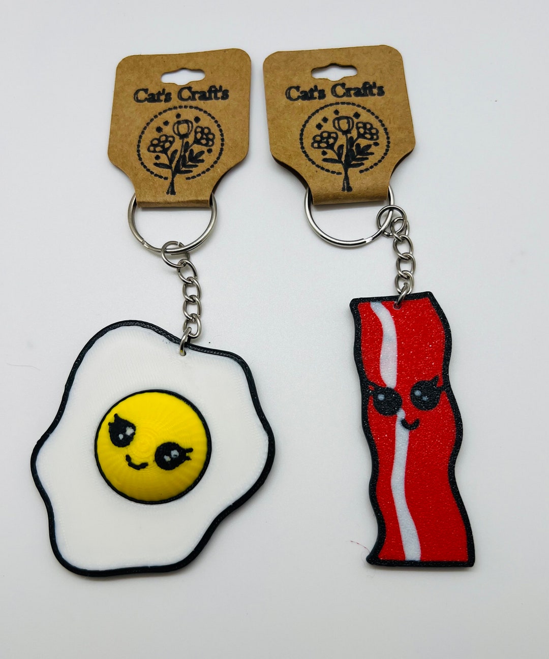 Bacon and Egg Keychain. Breakfast Keychain. - Etsy