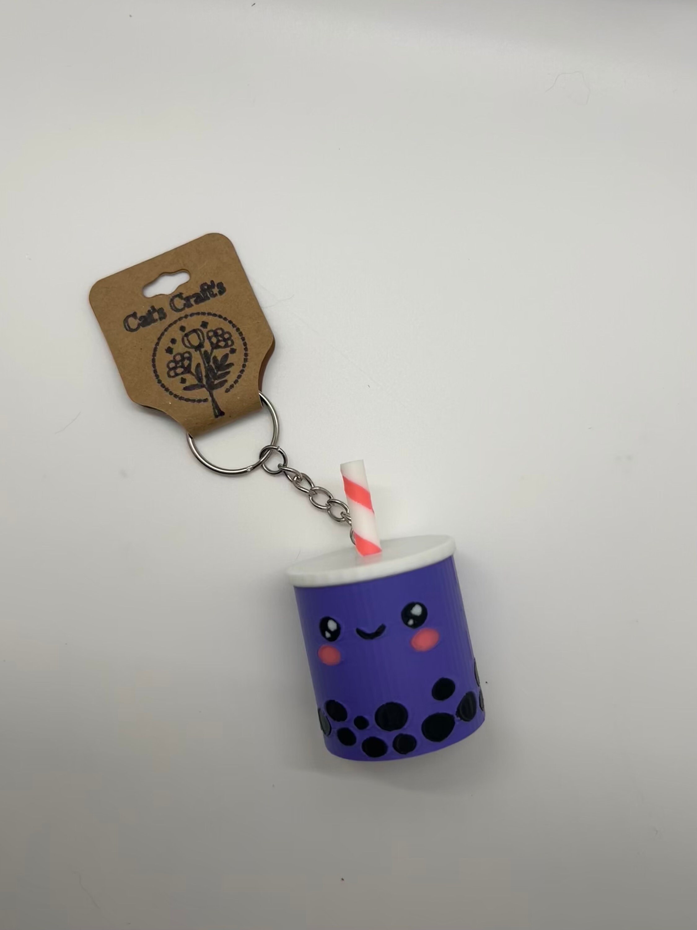 Boba Keychain. Milk Tea Keychain. Lavender Latte Keychain. - Etsy