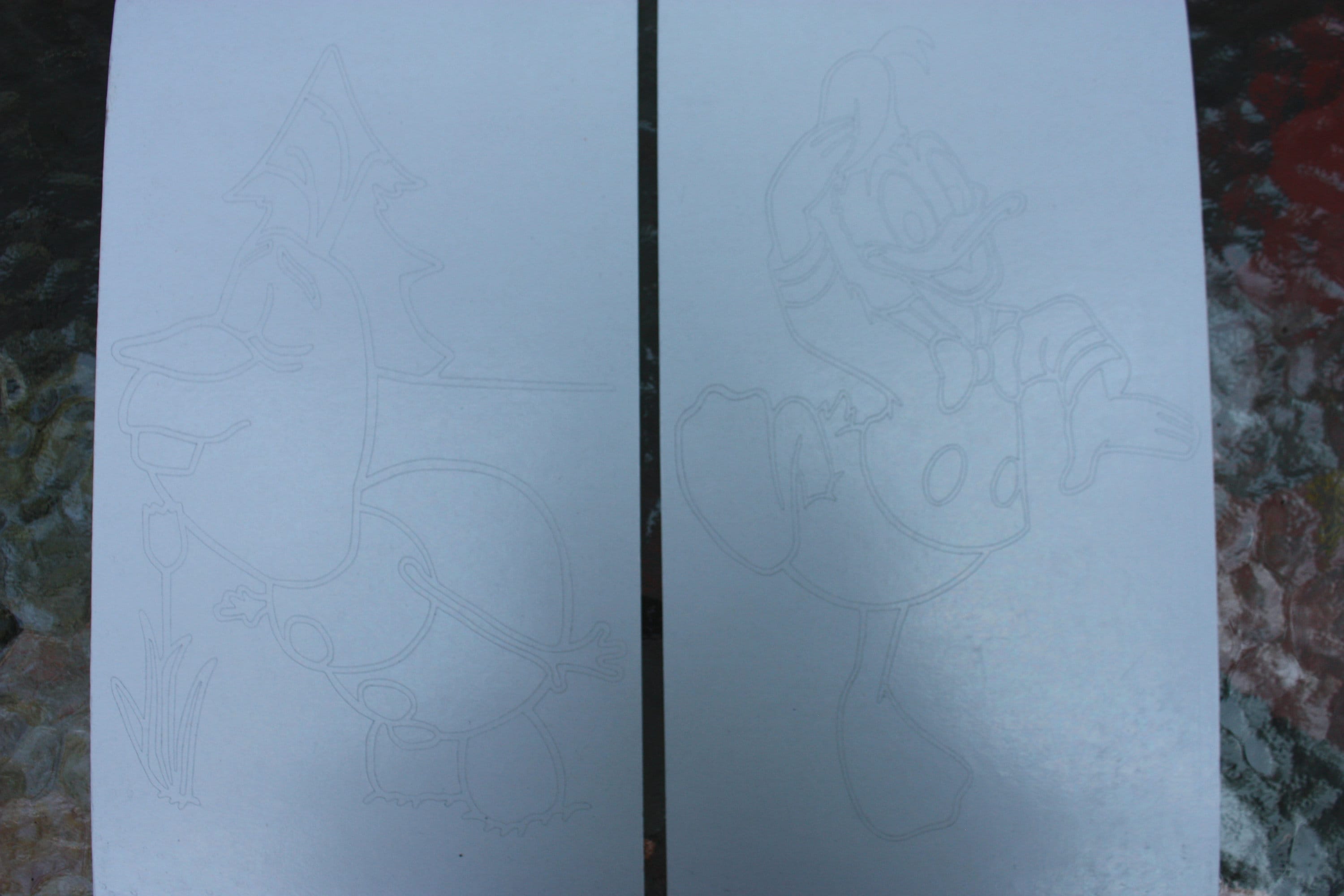 Olaf and Donald Duck. SAND ART Color Your Picture With Sand - Etsy