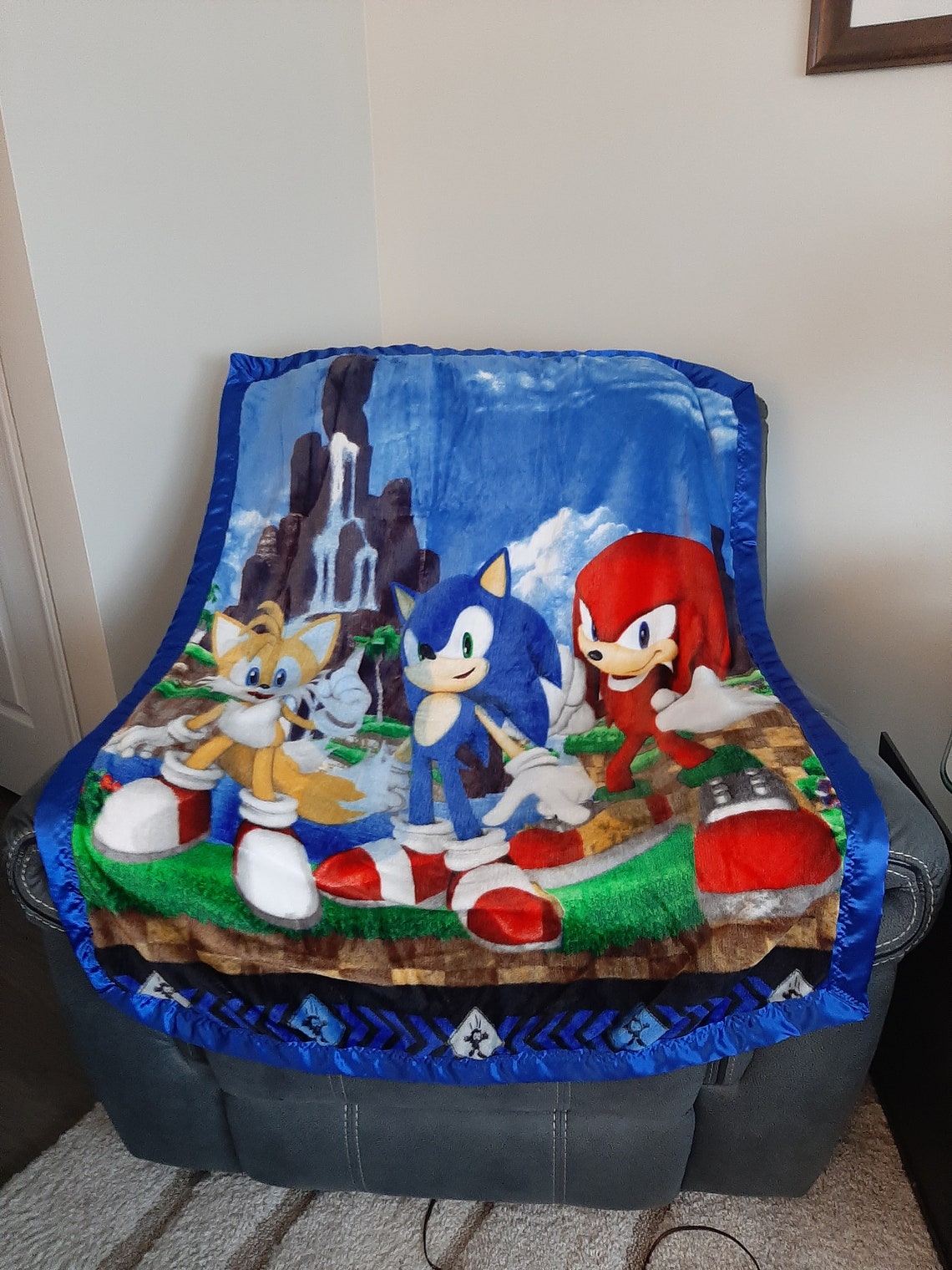 Sonic the Hedgehog, Miles and Knuckles, Toddlers' Cuddle Fleece Blanket ...