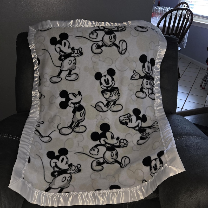 Mickey and Satin Blanket - Etsy