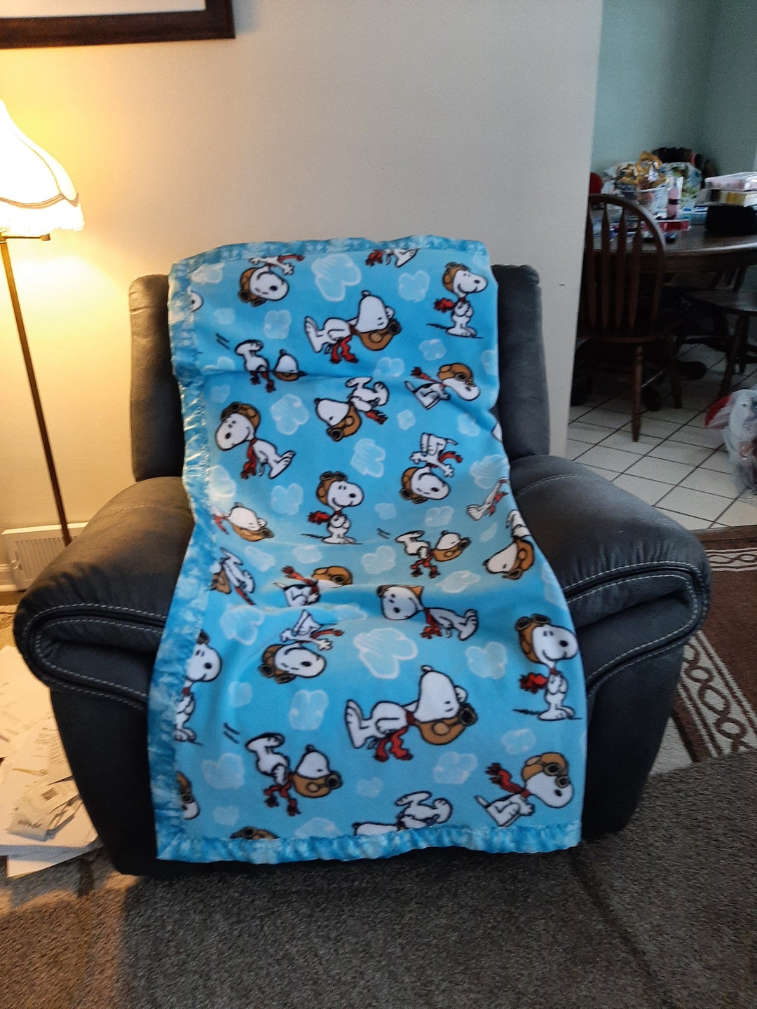 Snoopy as the Red Baron Kids Fleece Blanket With a Matching - Etsy