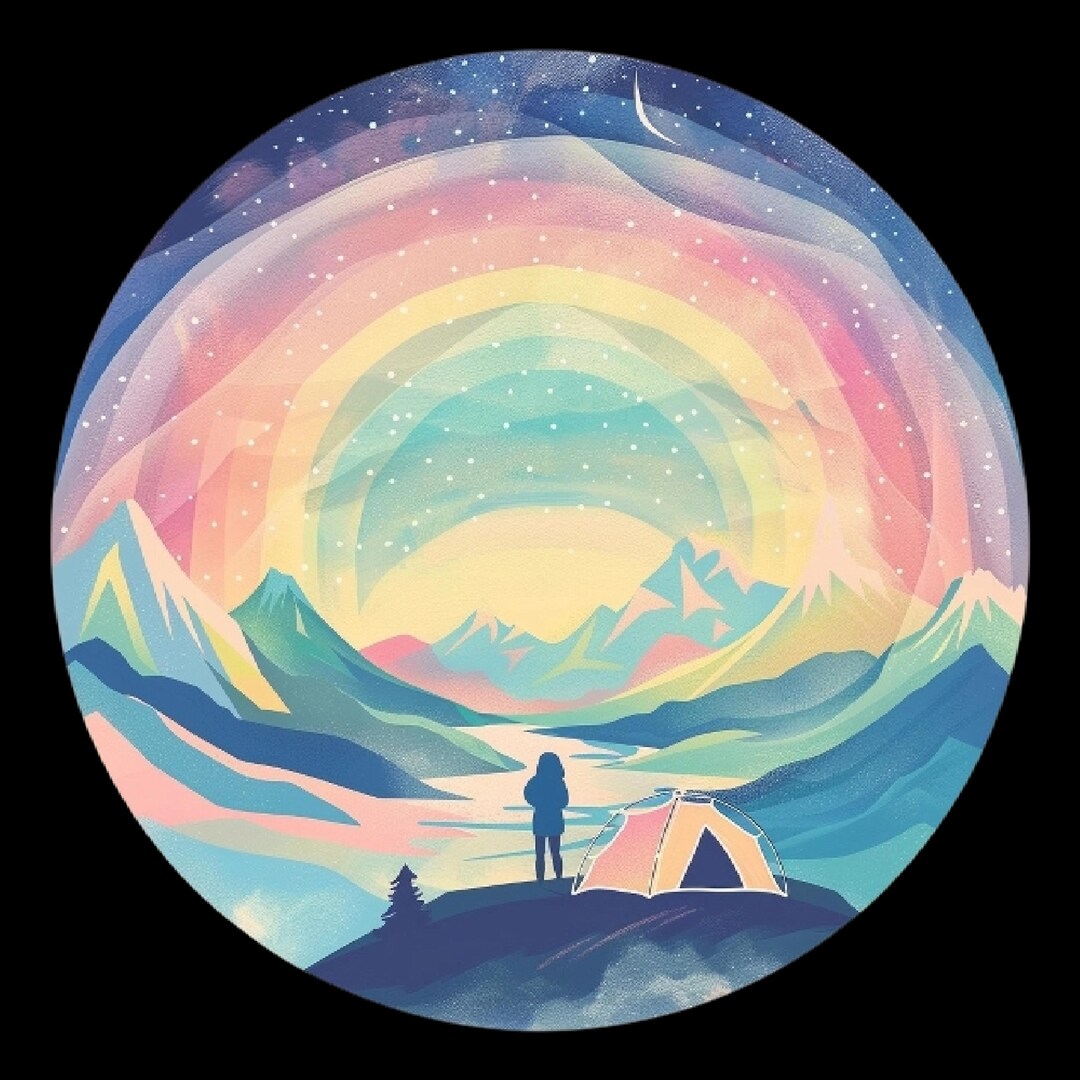 Pastel Aurora Borealis Clip Art: Circular Northern Lights Pngs (digital ...