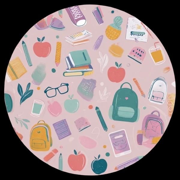 Pastel School Supplies Clip Art: Teacher Planner Stickers (5 Pngs ...