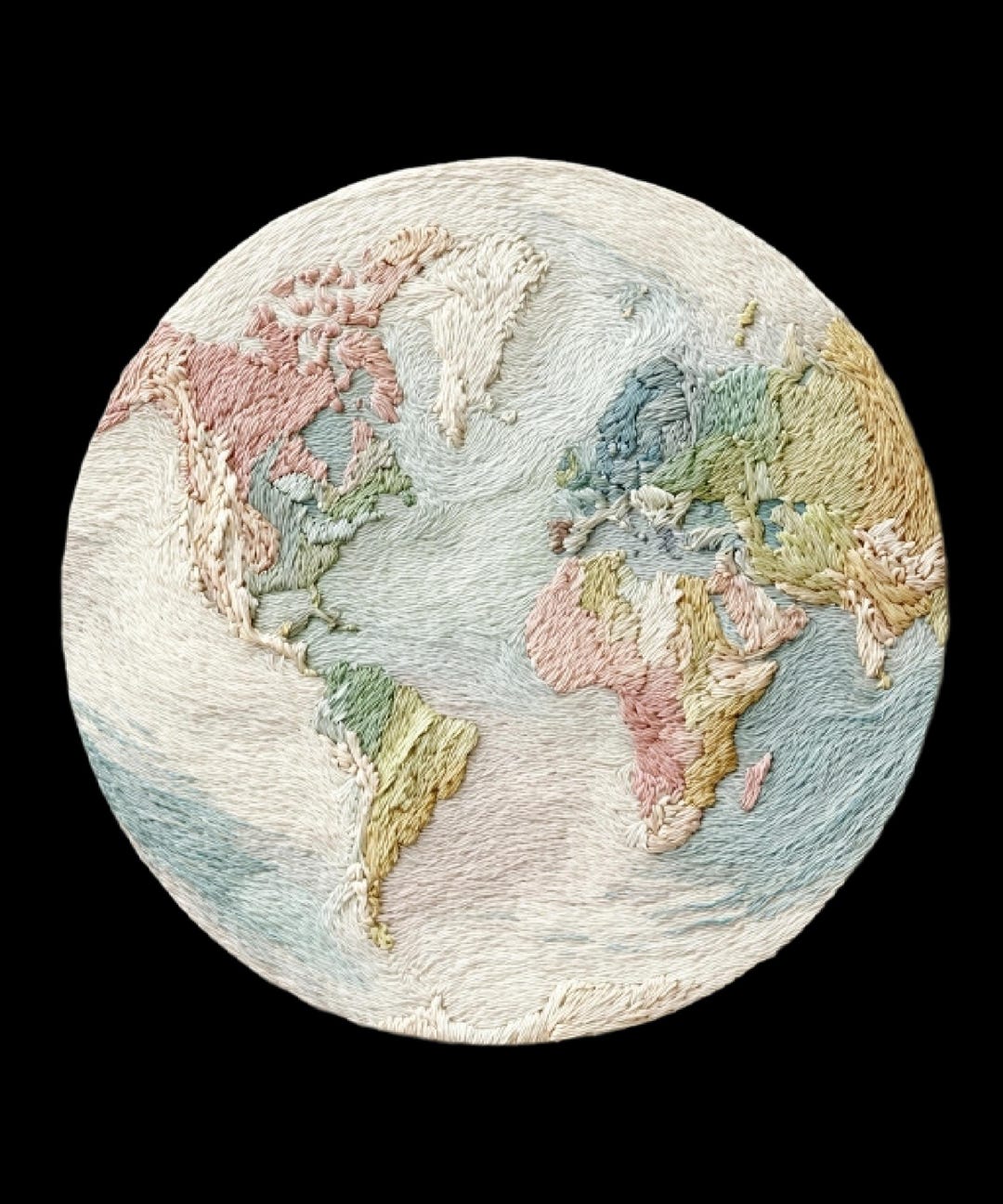 Embroidered World Map PNG: Boho Travel Clipart (digital Download, 300 ...