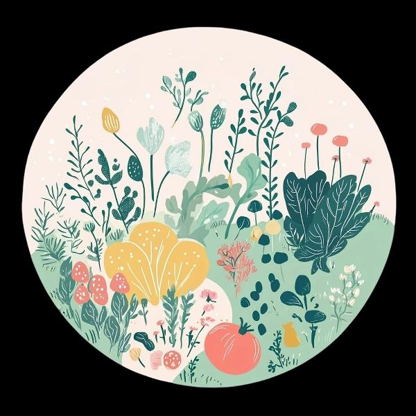 Boho Vegetable Garden Clip Art: Watercolor PNG Graphics (digital ...