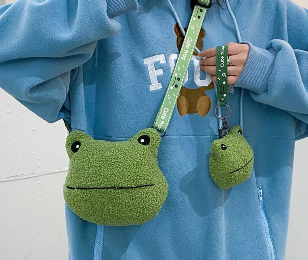 Cute Frog Bag Plush Frog Bag Animal Bag Gift for Him Gift for - Etsy