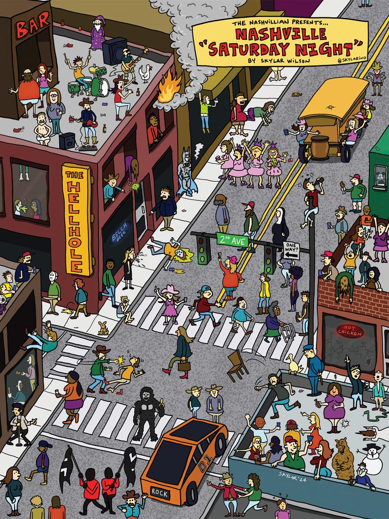 NASHVILLE SATURDAY NIGHT Print by Skylar Wilson 18 X 24 - Etsy