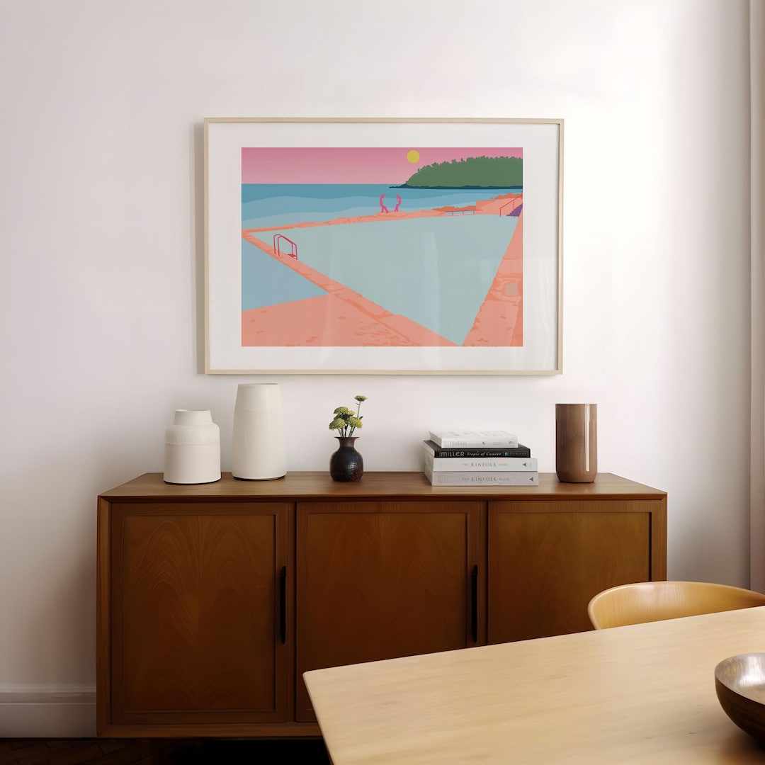 Manly Rockpool Art Print | Ocean Pool Poster | Sydney Coastal Wall Art ...