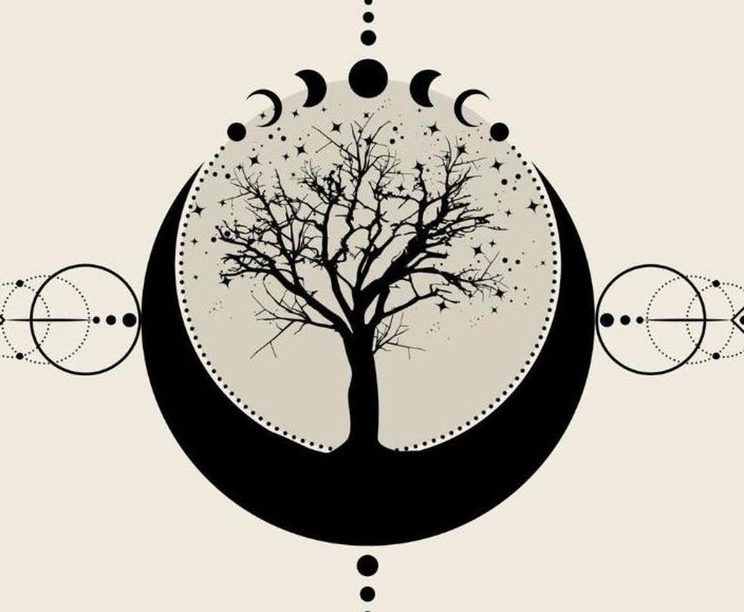 Tree and Moon Cycles SVG Files - Etsy