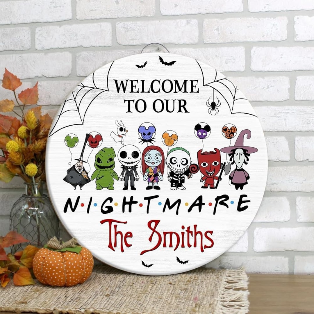 Welcome to Our Nightmare Sign Halloween Gifts Spooky Wood Door - Etsy