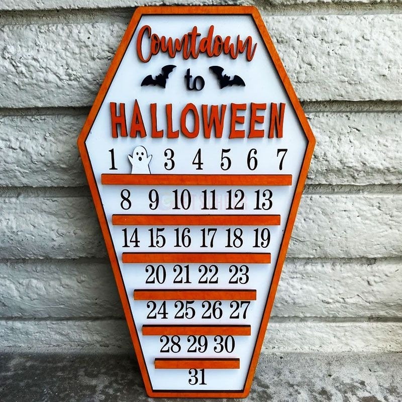 Countdown to Halloween Calendar With Moveable Ghost Halloween - Etsy