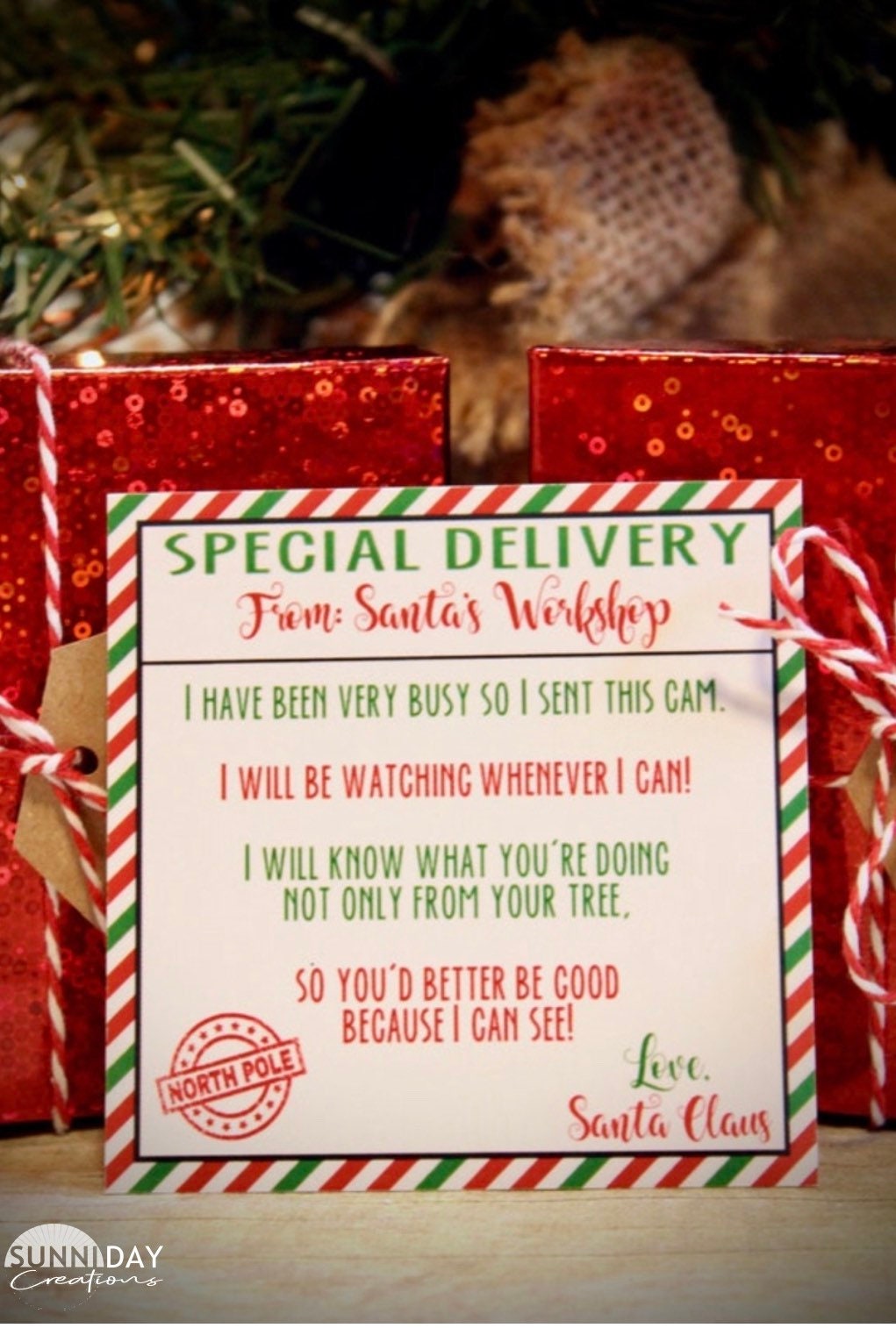 Santa Cam Letter From Santa and Box Included Large Disc Ornament Great ...