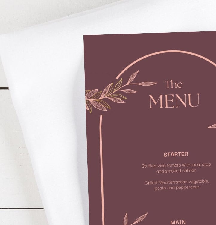 Vintage Arch Printable Menu Customized Wedding Menu Digital Download ...