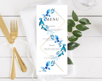 Purple Orange Gold Flowers Menu 4x9 Rack Card Customize - Etsy