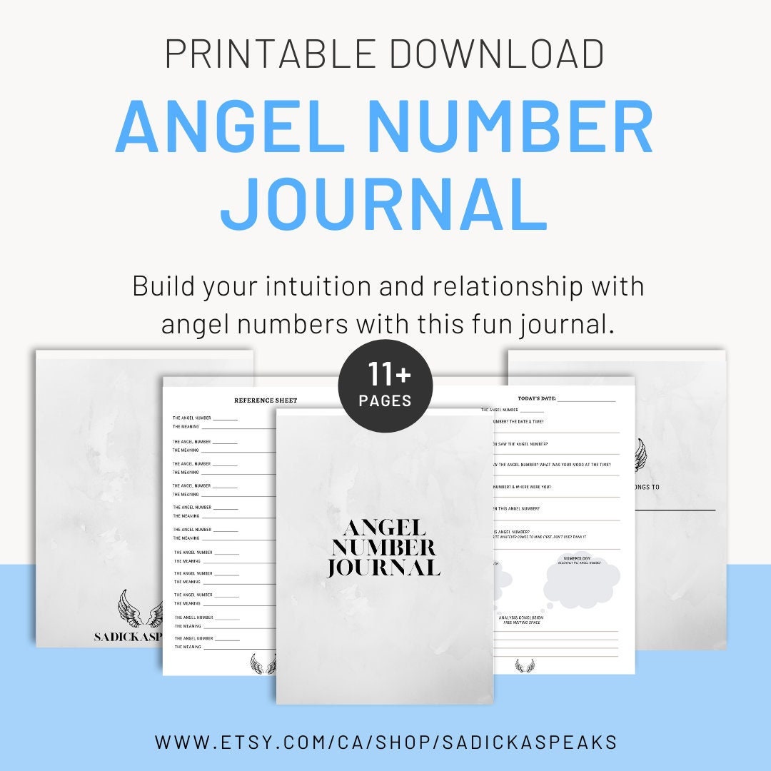 Angel Number Journal Printable Download - Etsy