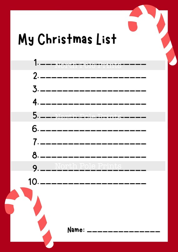 Plantilla De Lista De Navidad